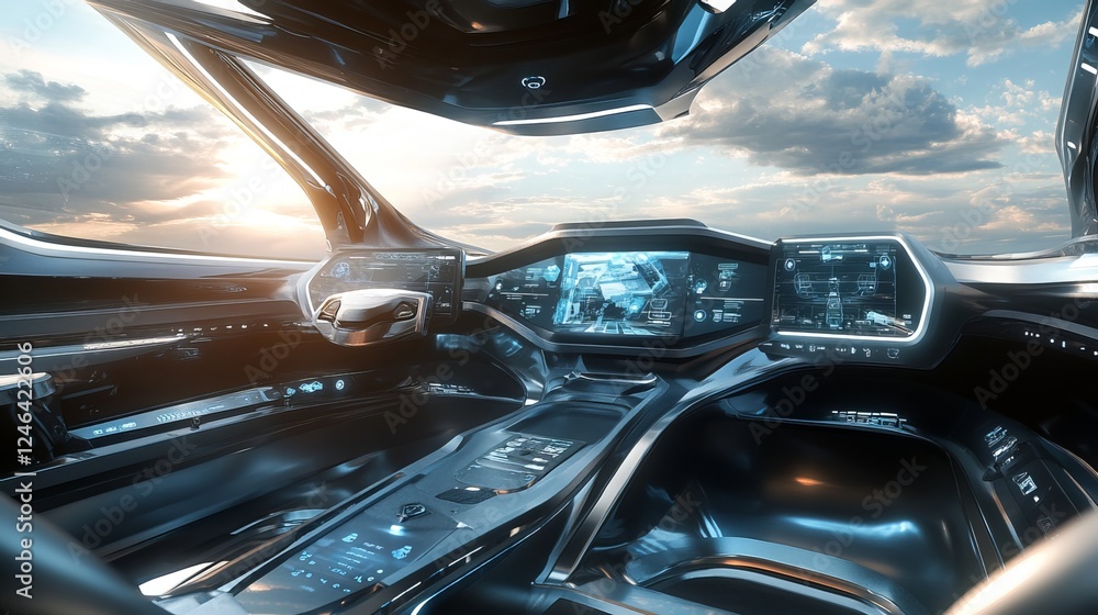 Futuristic car cockpits feature autonomous driving capabilities ...