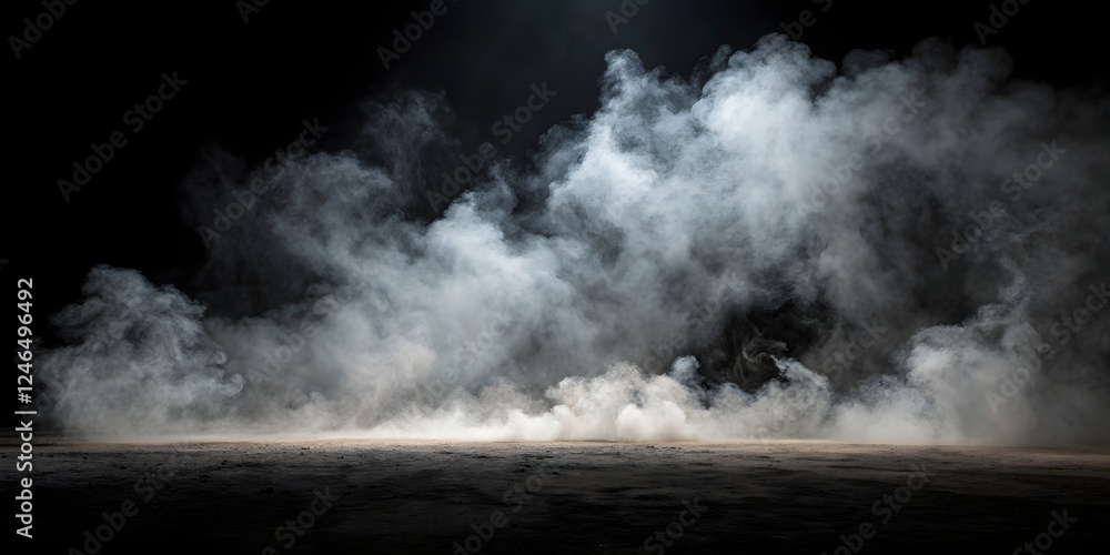 Realistic smoky fog effect rising from the ground with a black ...