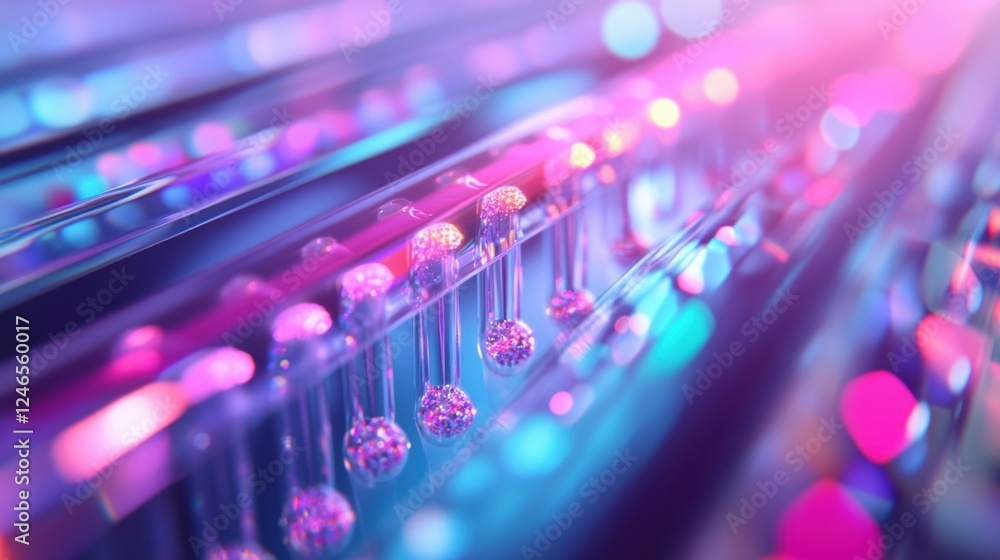 A detailed closeup of a microfluidic device designed for stem cell ...