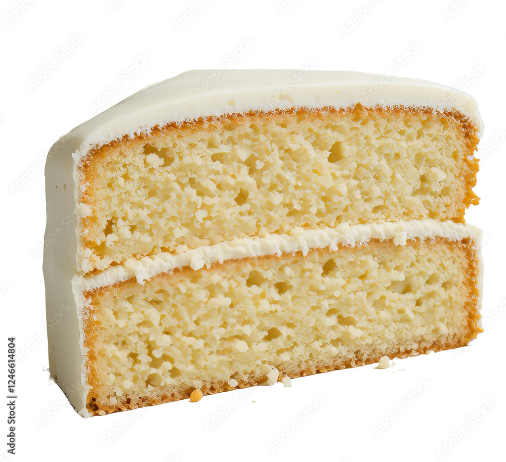 Soft airy cake sliced to show light texture on white background Stock ...