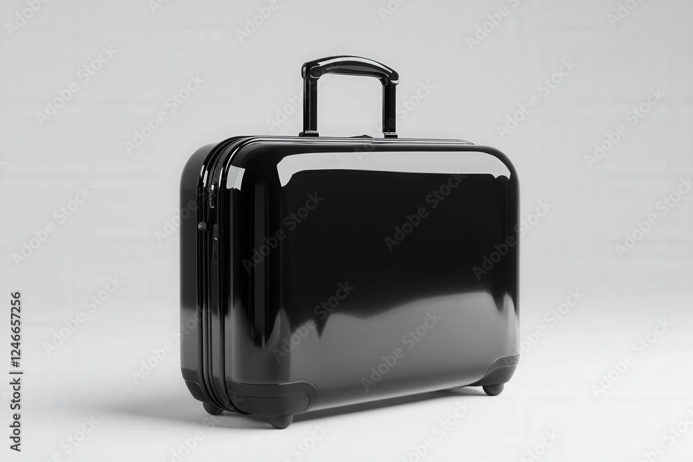 Elegant black hard-shell suitcase with a sleek design suitable for ...