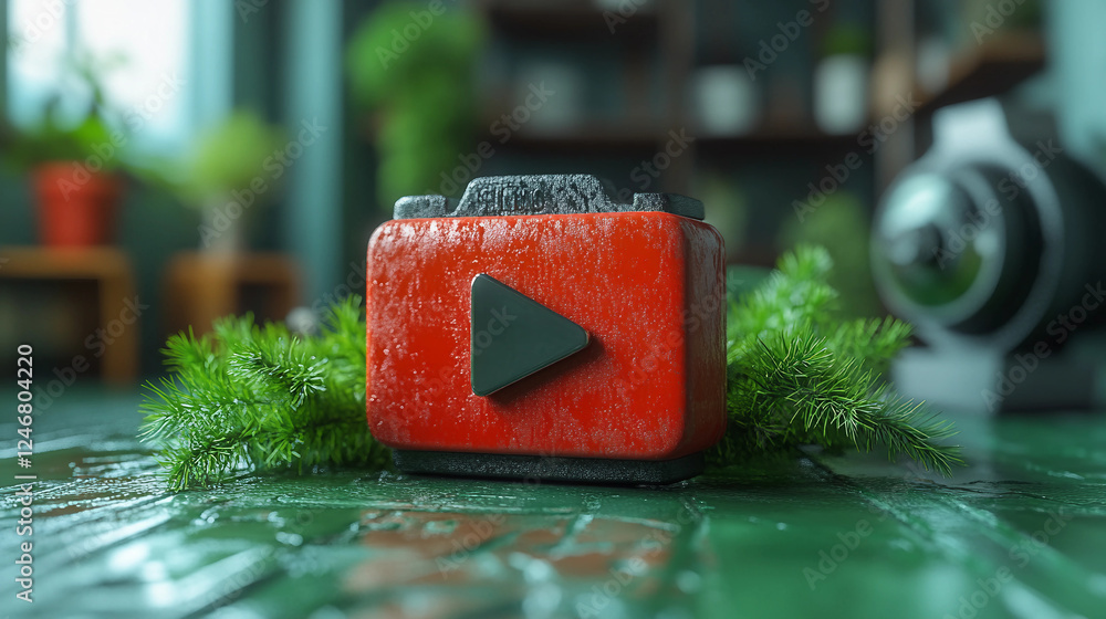 Stock-Illustration „YouTube Subscribe Button Animation with Green ...