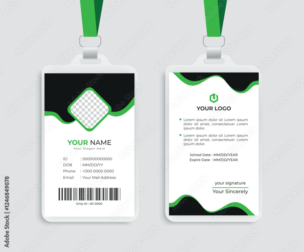 Modern Identity Employee Abstract professional, corporate office Id ...