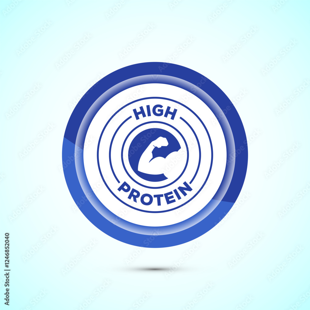 High protein icon, High protein label design for packaging, Nutrition ...