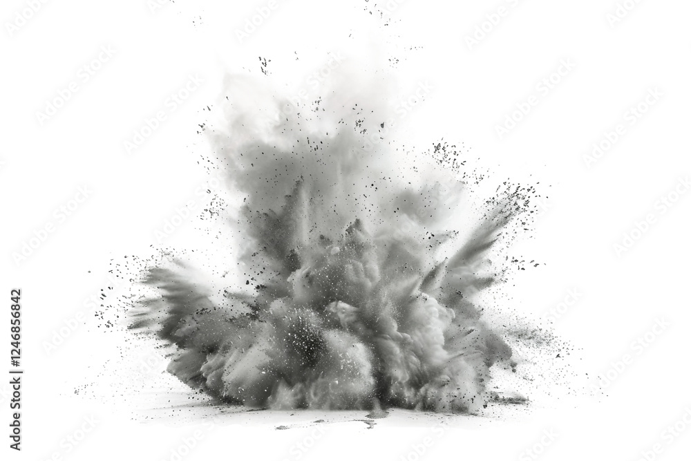 Dynamic chalk dust flying explosion effect, creating a mesmerizing ...