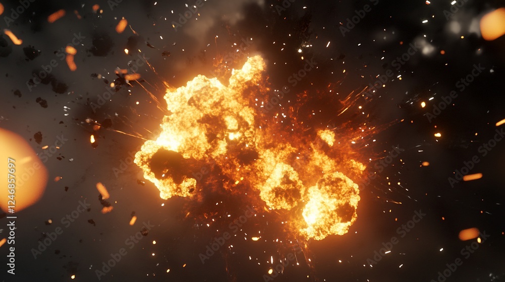 Dynamic explosive flames GIF animation with fire explosion effects in ...