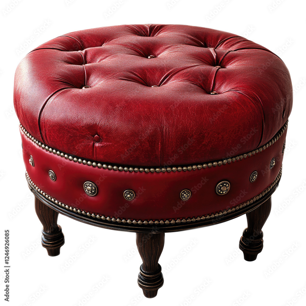 Red ottoman isolated on transparent background Stock Photo | Adobe Stock