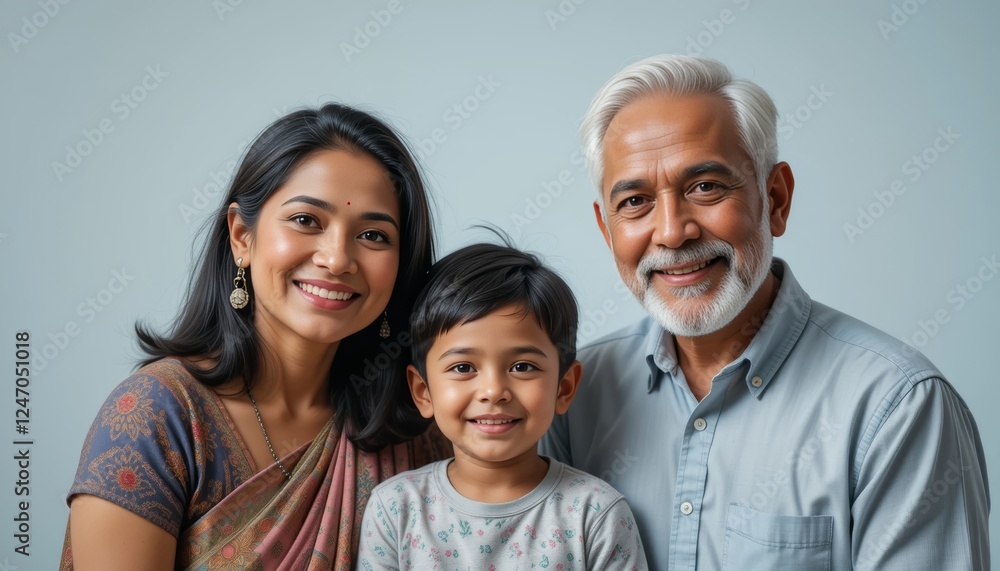 Joyful Indian Family in Studio: Capturing Happy Smiling Faces of Elder ...