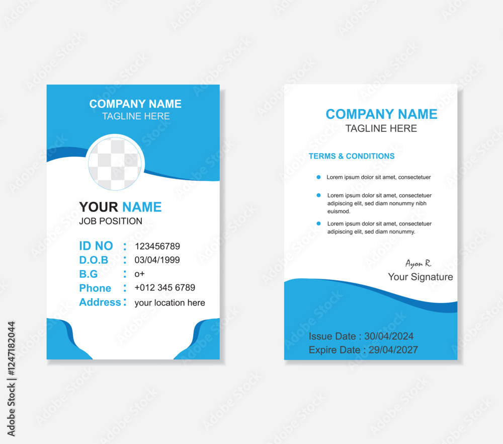 id card design, modern id card template, clean & unique id card, smart ...