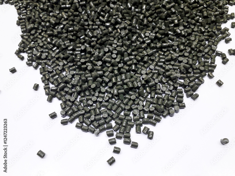 Dark green masterbatch granules isolated on white background,color ...