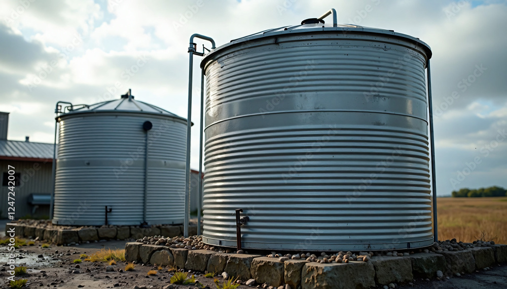 Water storage tanks in rural area for water management education ...