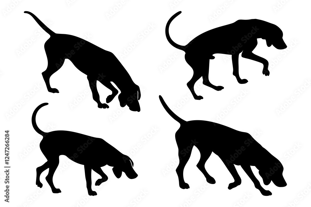 Dog Scent Tracking SVG Clipart Set – Bloodhound, GSP, and Dachshund ...