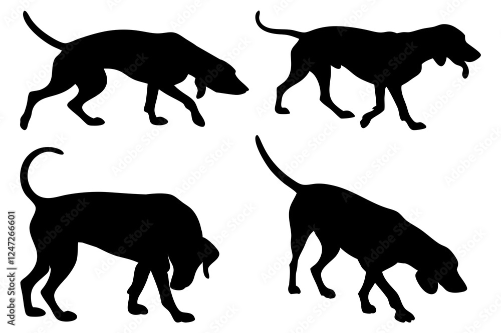 Dog Scent Tracking SVG Clipart Set – Bloodhound, GSP, and Dachshund ...