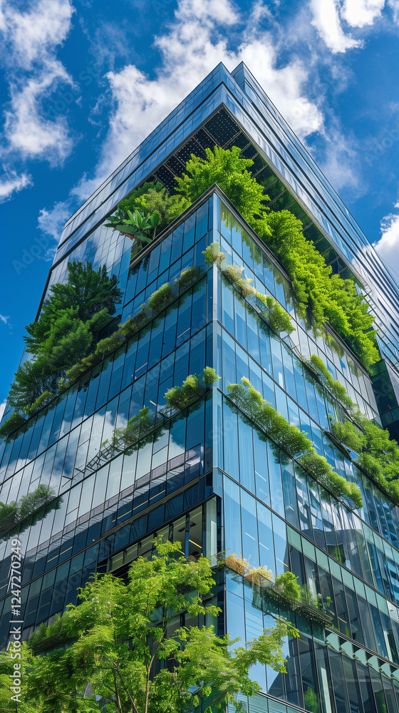 high-rise building green walls vertical gardens sustainable ...
