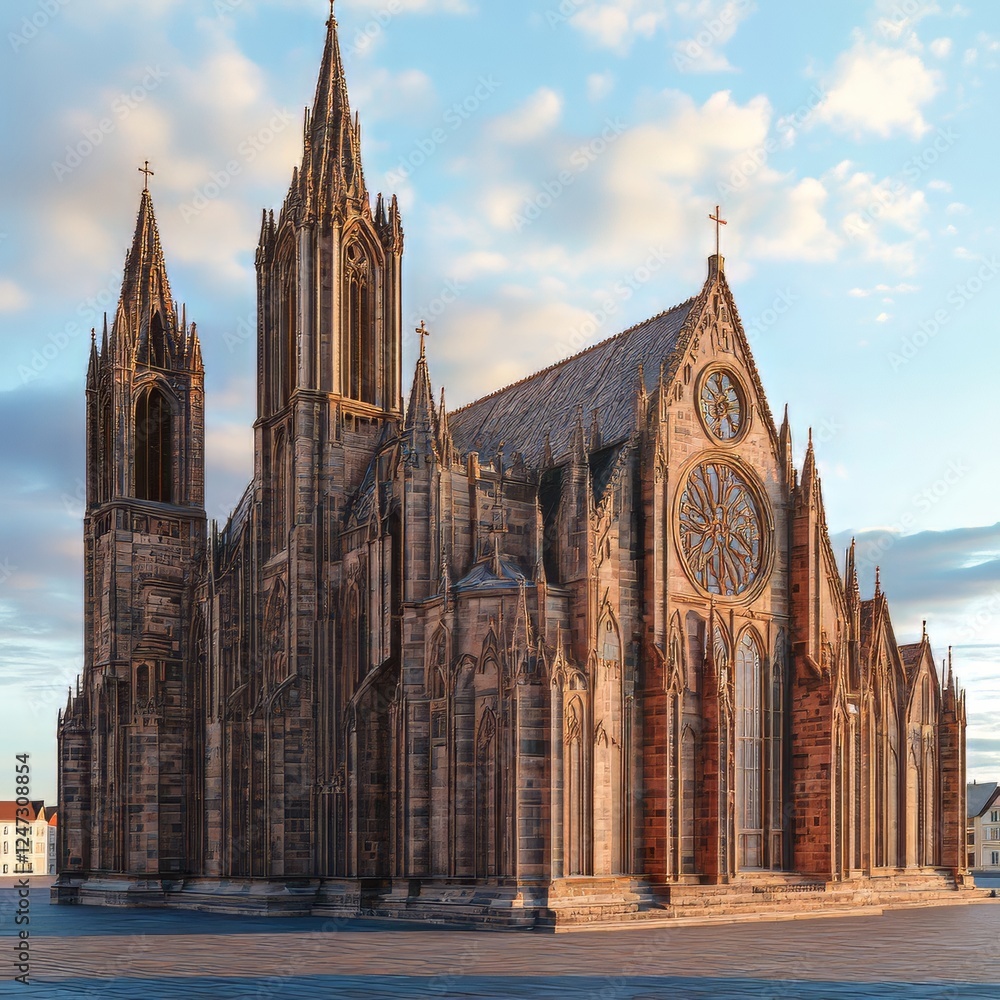 Impressive gothic architecture of an old church Stock Photo | Adobe Stock