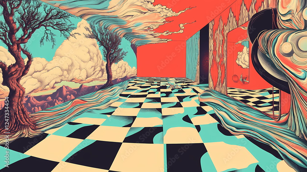 Optical illusions, psychedelic wallpaper featuring distorted ...