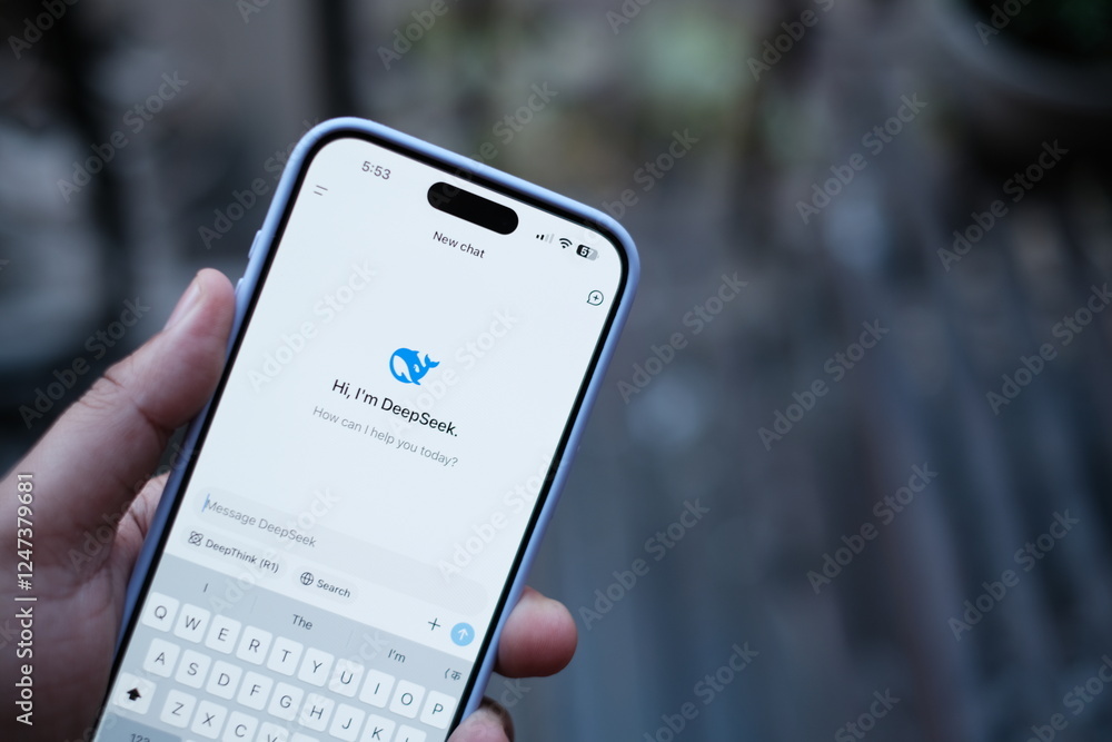 New Delhi, India Feburary 6 2025: Deepseek Ai app on smartphone, free ...