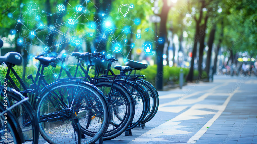 Connected bike sharing system with IoT devices in green urban park ...