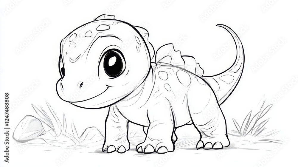 Ilustración de Stock dinosaur animal cartoon doodle kawaii anime ...