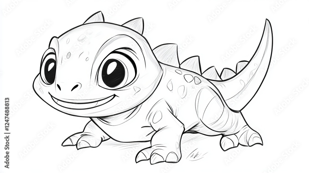 dinosaur animal cartoon doodle kawaii anime coloring page cute ...