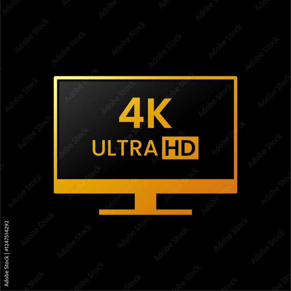 Monitor Screen Resolution 4k Ultra HD icon. Perfect for Computer Screen ...