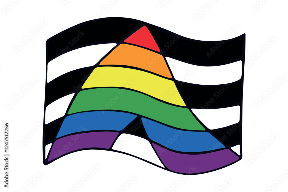 Colorful Straight ally pride flag Happy pride day LGBTQ community Pride ...