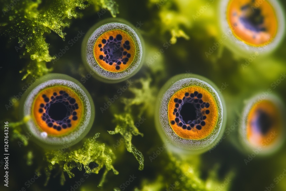 Microscopic frog eggs moss background closeup science Stock Photo ...