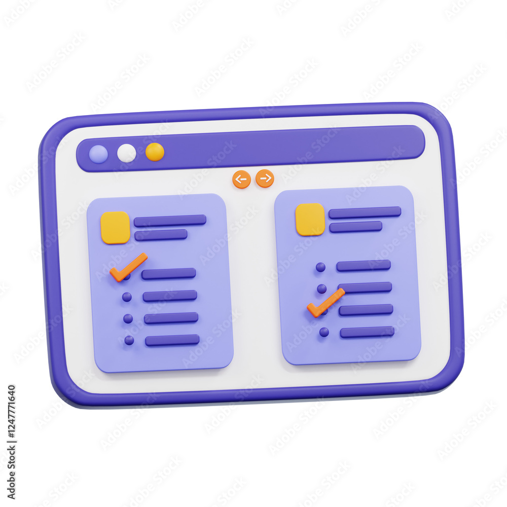 3D Digital Exam screen shows two checklists with orange checkmarks ...