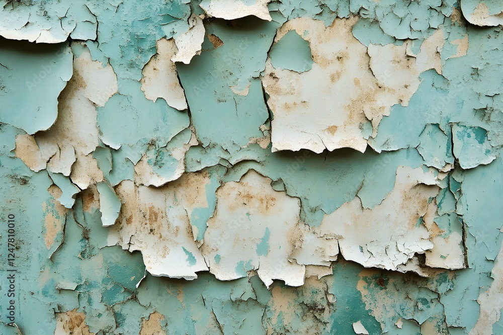 Faded look full of character, peeling paint texture shows history and ...