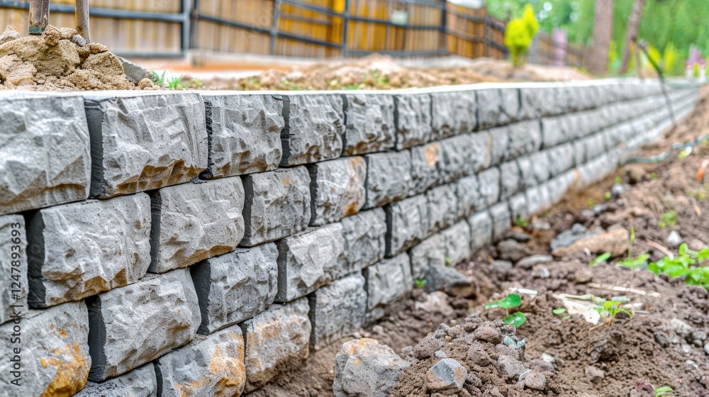 Retaining Walls: Concrete retaining walls provide strong support ...