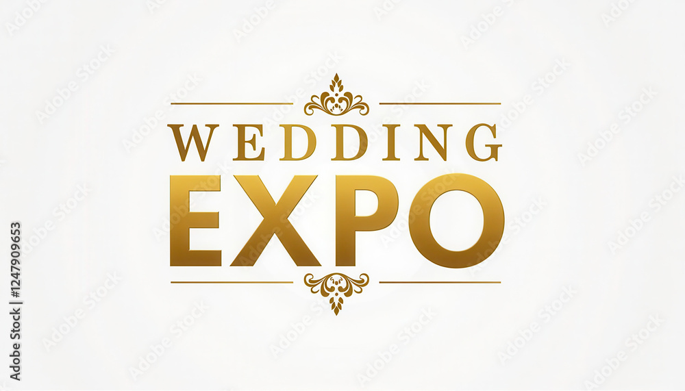 Golden Wedding Expo Text Banner Design Stock Illustration | Adobe Stock
