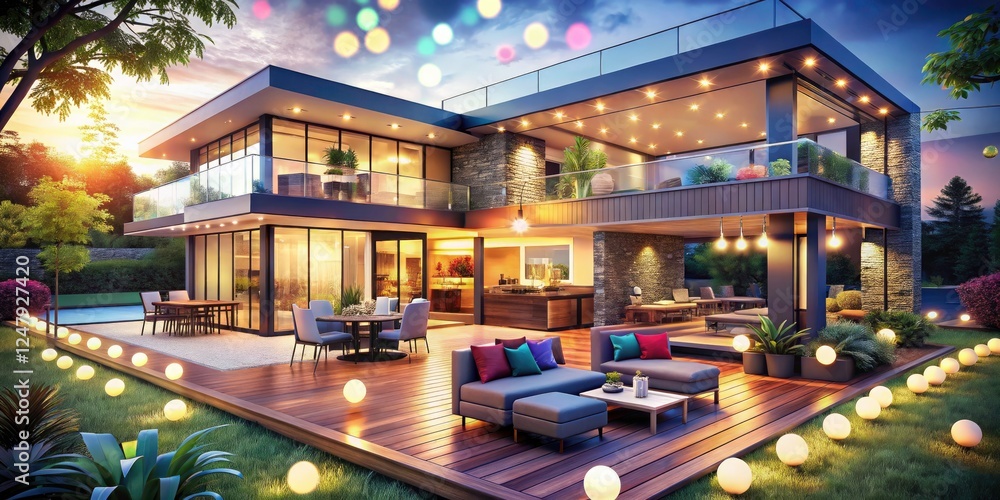 Modern House Floor Plan, Open Concept Design, Outdoor Living Space ...