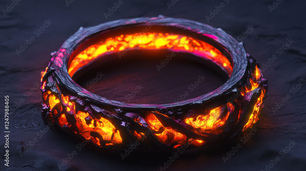 Round fire frame isolated on black background. Vector realistic ...