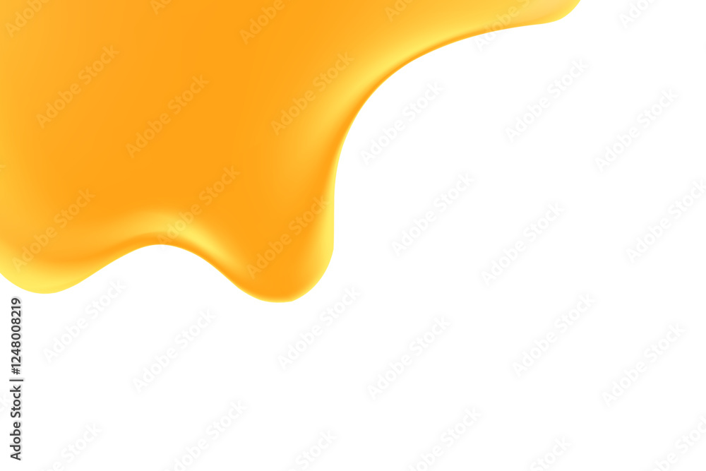 Abstract liquid yellow melting texture isolated, transparent background ...
