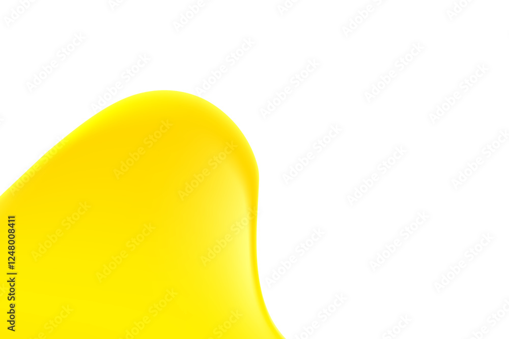 Abstract liquid yellow melting texture isolated, transparent background ...