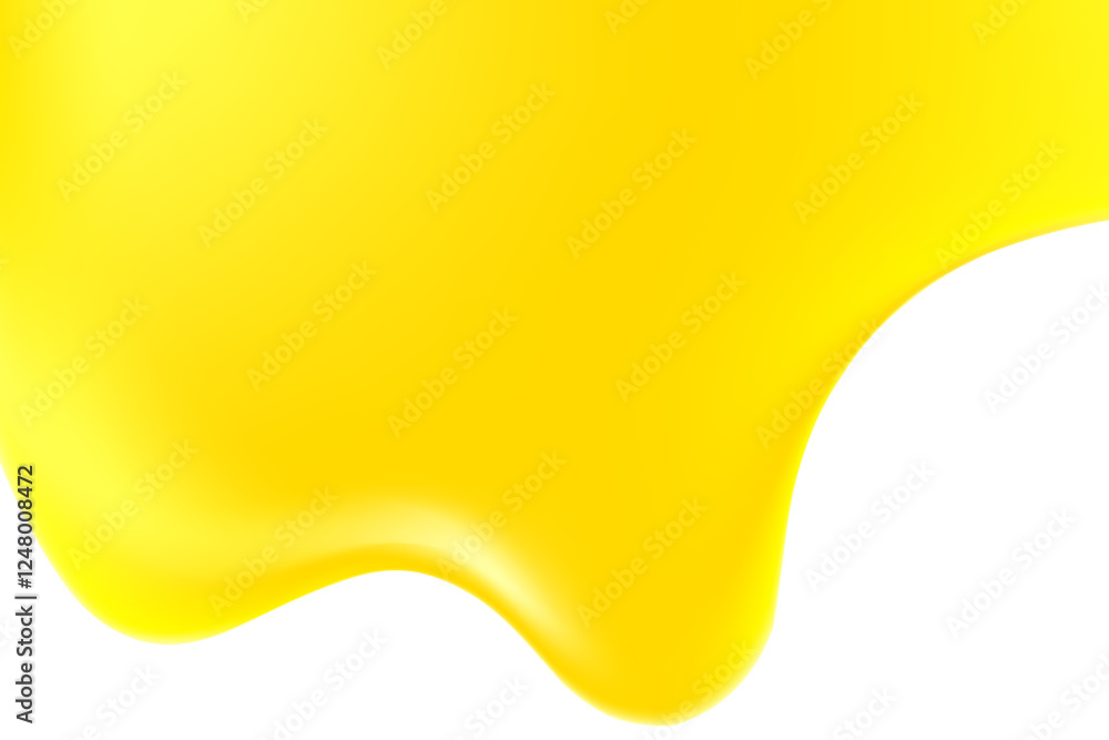 Abstract liquid yellow melting texture isolated, transparent background ...