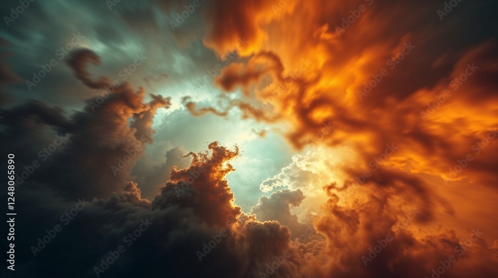 Epic, grand scene cinematic photograph: intense dramatic weather ...