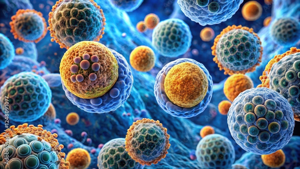 Microscopic image of pancreatic tissue revealing Langerhans islet cells ...