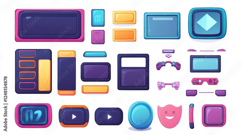 Stream overlay, game twitch frame. Streaming screen, username panels ...