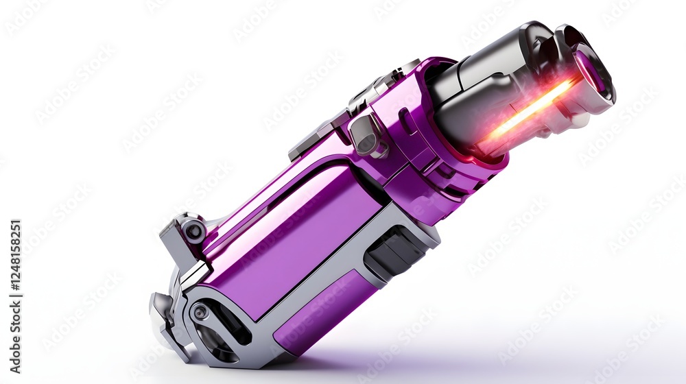 Minimalistic and sleek futuristic plasma arc lighter with glowing ...