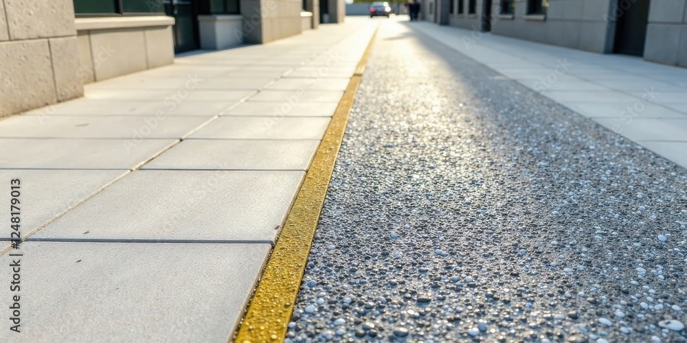 Sunlit Pathway A Modern Architectural Detail Featuring Textured Paving ...