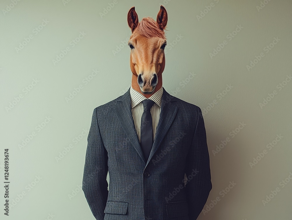 Formal Suited Horse Head Bowing as Symbol of Respect and Loyalty in ...