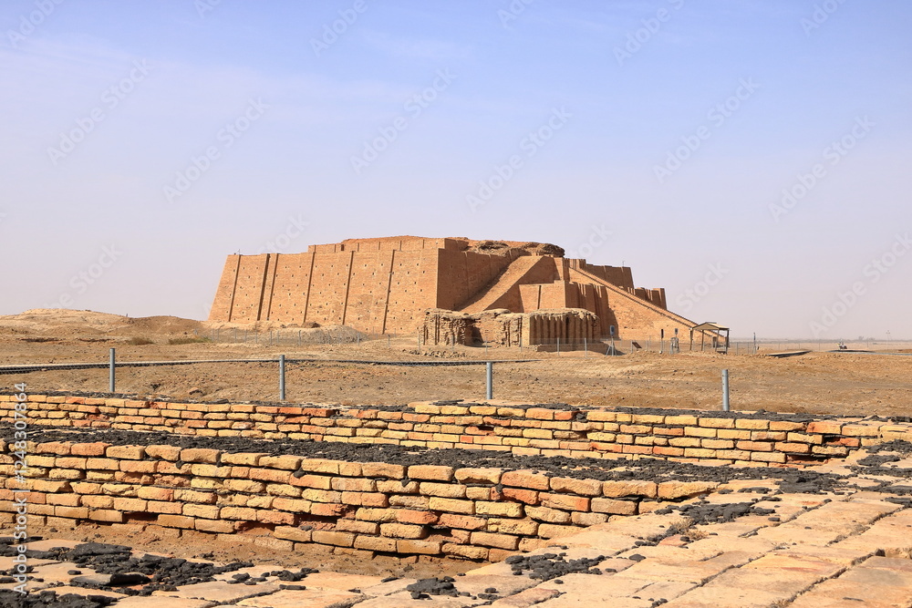restored ziggurat in ancient Ur, sumerian temple, Iraq Stock Photo ...