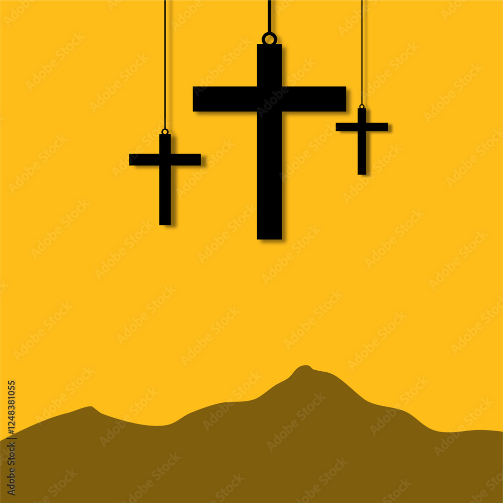 Holy Friday Religious Illustration with Christian Cross Stock ...
