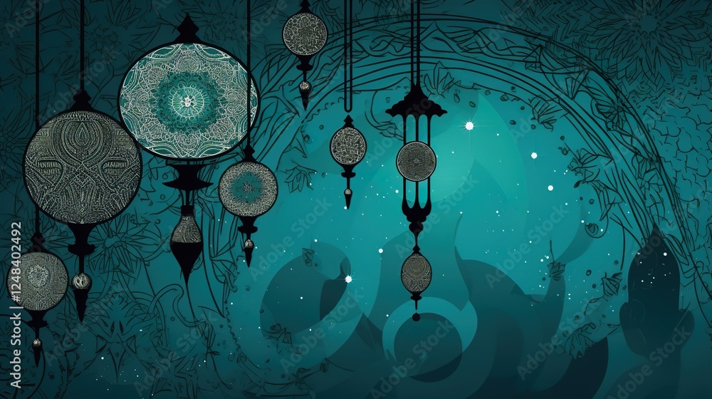 arabic, ornament, eid, calligraphy, background, mubarak, bayram ...