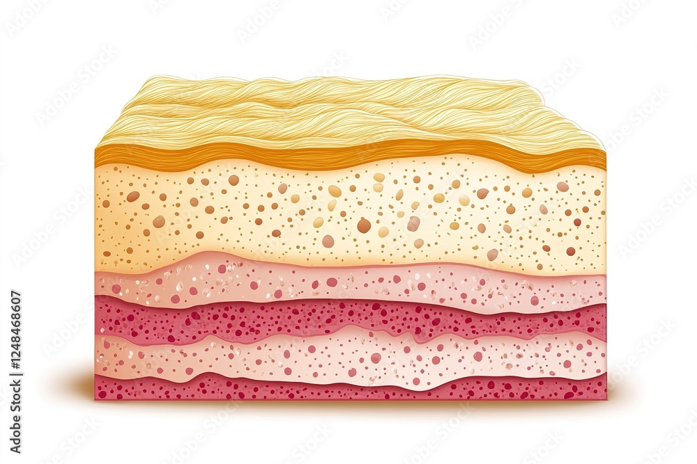 Diagram showcasing the three main layers of human skin: epidermis ...