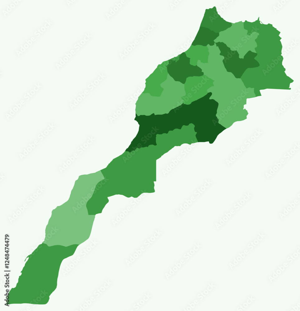 Map of Morocco with regions. Just a simple country border map with ...