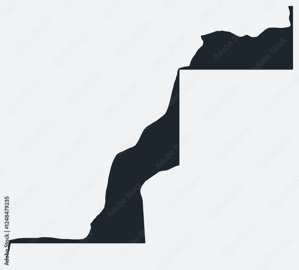Western Sahara map. Just a simple border map. Shape of the country ...