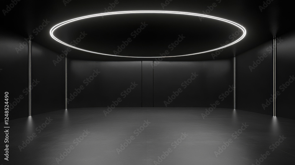 360 degree full panorama environment map of black technology lights ...