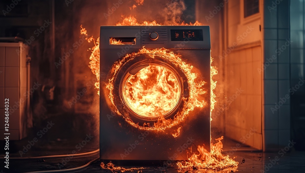 Washing Machine Fire: Home Appliance Safety, Emergency Response, and ...